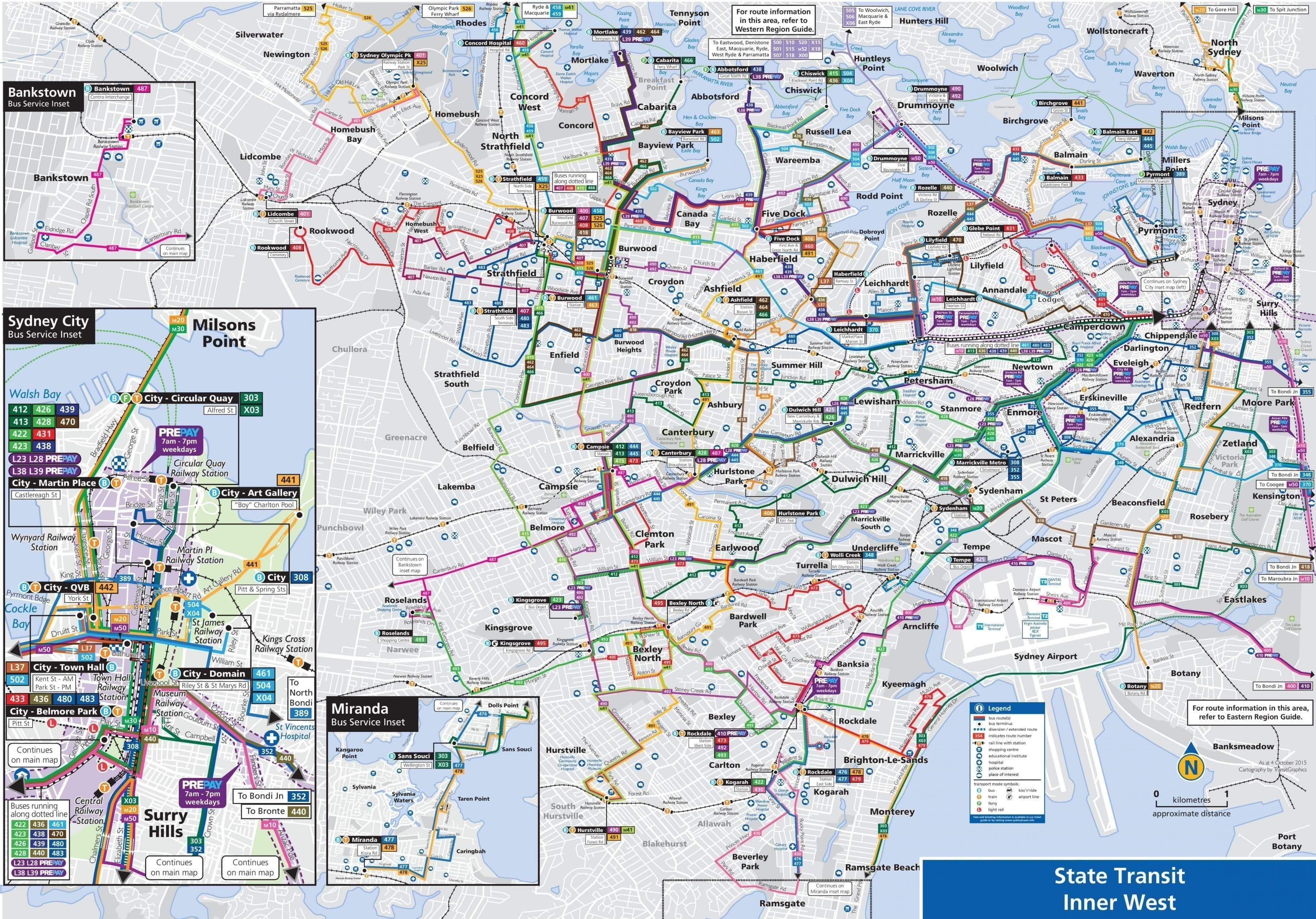 Map Of Sydney Bus Bus Routes And Bus Stations Of Sydney